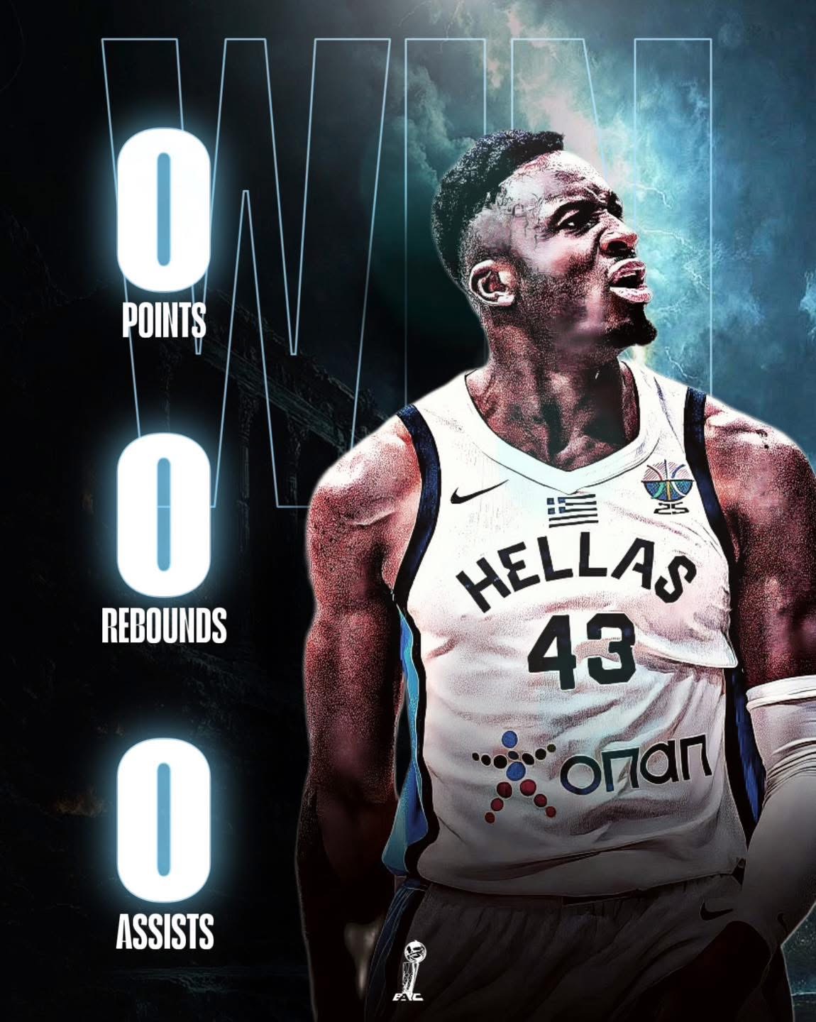 Thanasis Antetokounmpo featured briefly in Greece’s bronze medal